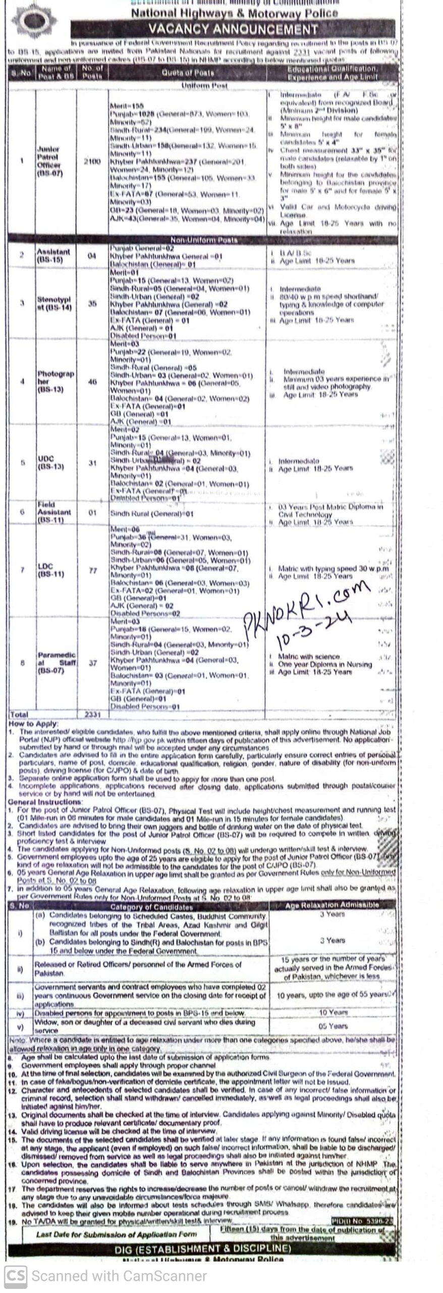 National Highways Authority Jobs Online March 2024 - Pakistan Nokri